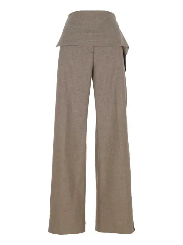THE LATEST Wide Leg Trousers - Beige