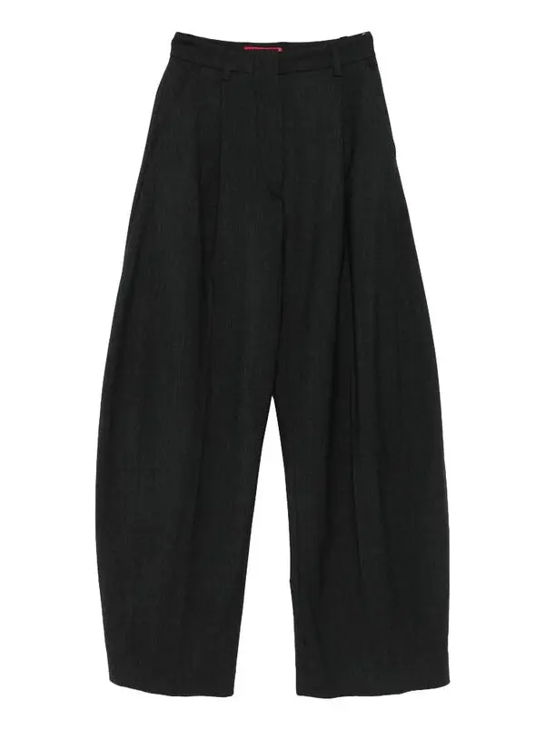 THE LATEST Pleated Cropped Wide Leg Trousers - Grey
