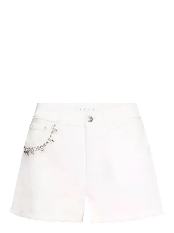 AREA Crystal-embellished Shorts - White