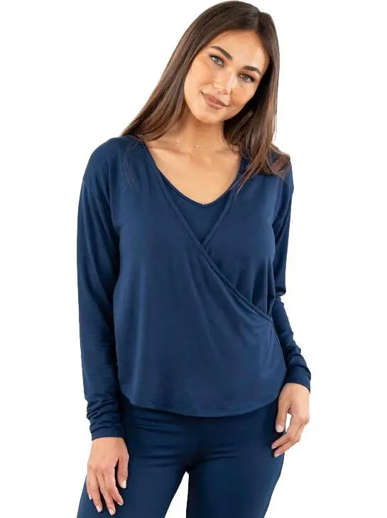 JJWINKS Wrap Star Lounge Top - Navy