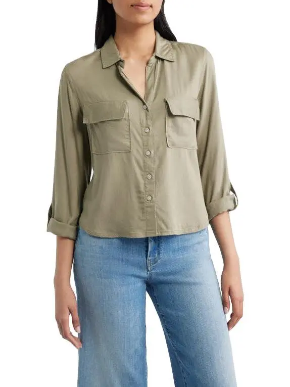 BEACHLUNCHLOUNGE Felicity Button-up Shirt - Olivine