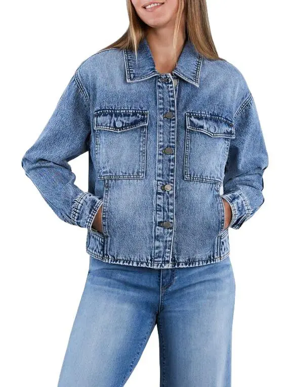 WASH LAB DENIM Retro Denim Trucker Jacket - Denim Lake