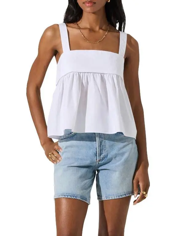 Astr The Label Cotton Babydoll Tank - White