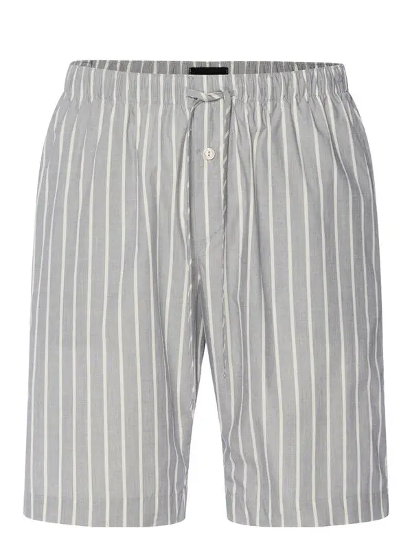 Hanro Night And Day Drawstring Cotton Shorts - Denim Stripe
