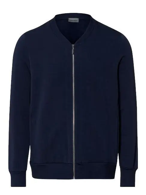 Hanro Natural Living Organic Cotton Zip-up Jacket - Deep Navy
