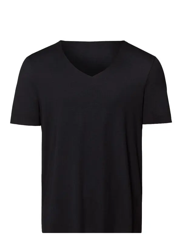 Hanro Clean Cut Seamless V-neck T-shirt - Black