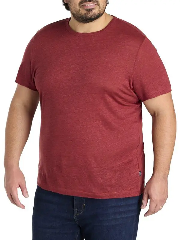 B+T ESSENTIALS FIT BY DXL Big & Tall Tiburt 456 Solid T-shirt - Open Brown