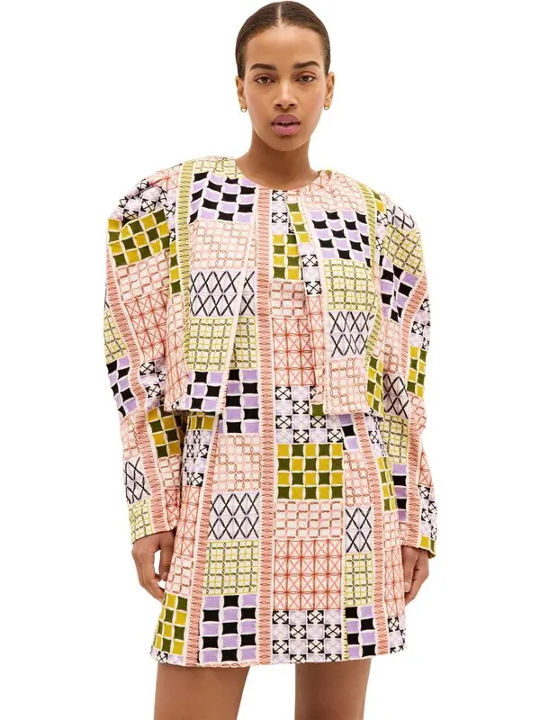 MARIE OLIVER Sheila Embroidered Cotton Jacket - Technocheck