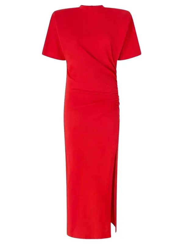 Pinko Ruched Long Dress - Red