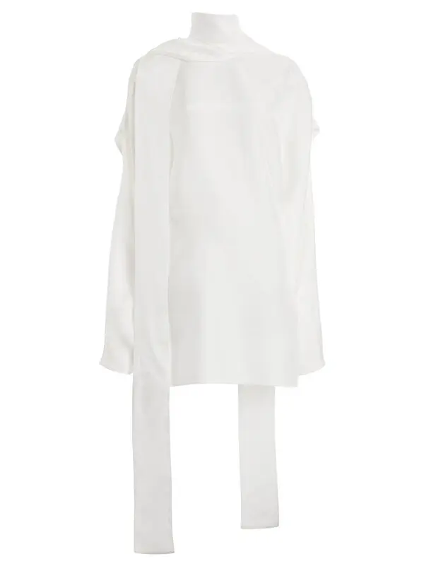 FERRAGAMO Scarf-effect Twill Mini Dress - White