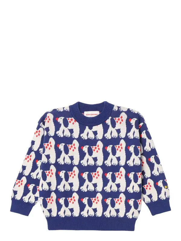 BOBO CHOSES Dog Jacquard Jumper - White