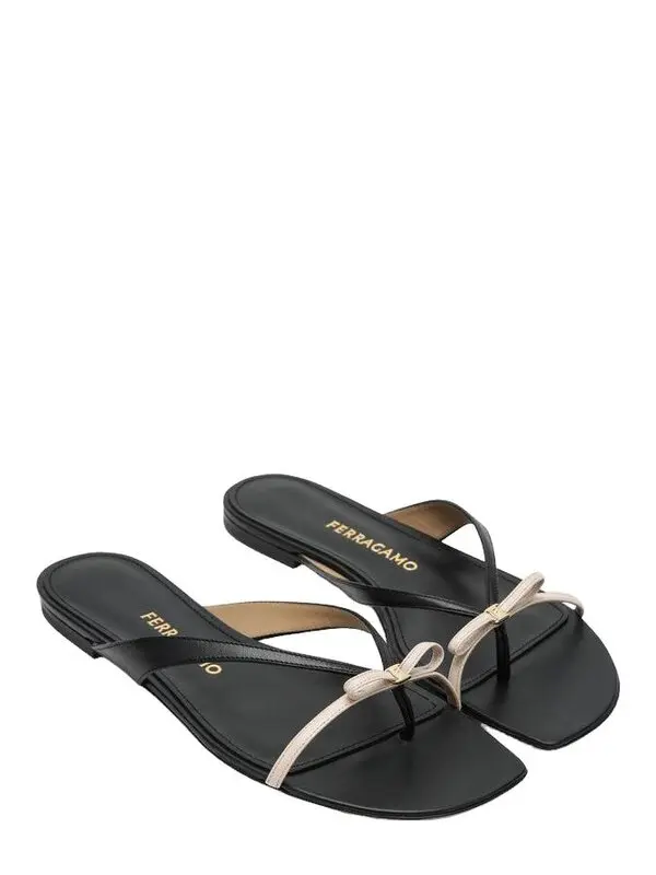 FERRAGAMO Mini Bow Flip-flops - Black