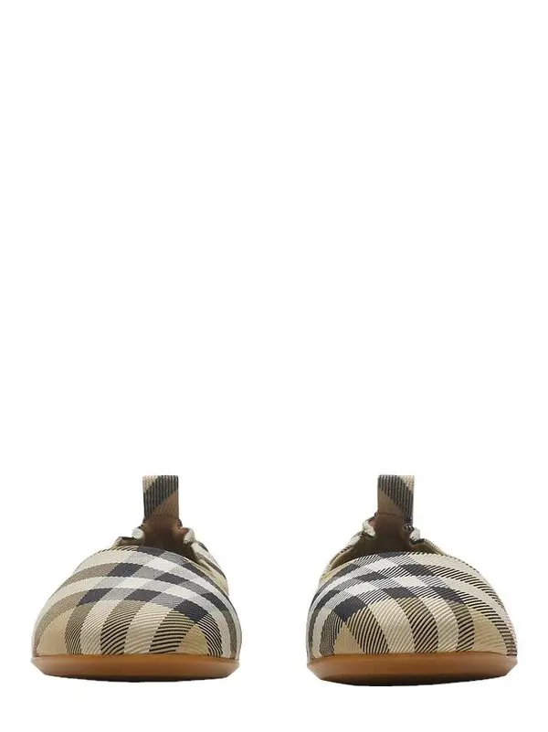 Burberry Check Ballerinas - Beige