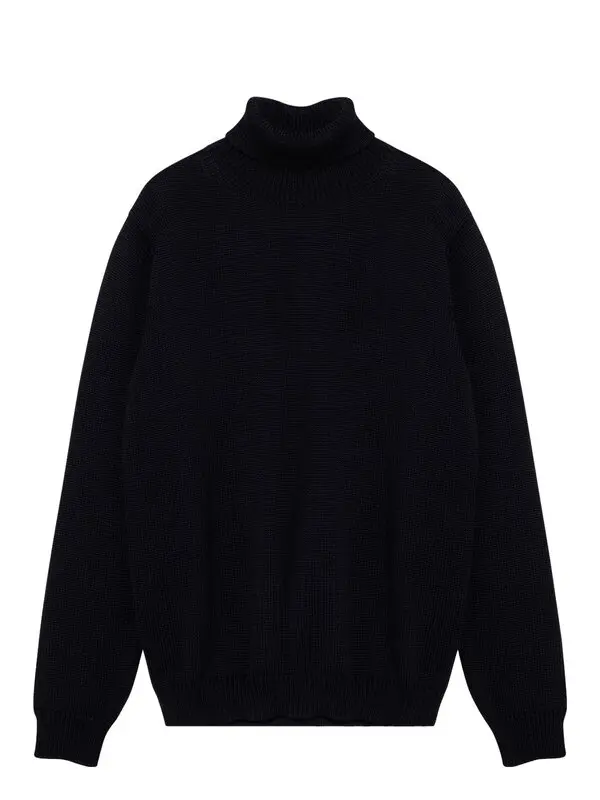 ROBERTO COLLINA Merino Wool Turtleneck Pullover - Blue