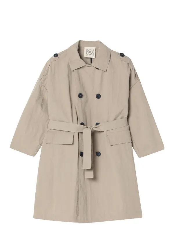 DOUUOD Double-breasted Trench Coat - Beige