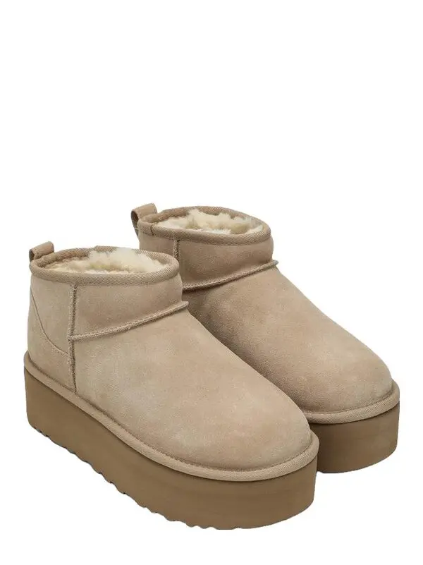 UGG Classic Ultra Mini Platform Boots - Beige