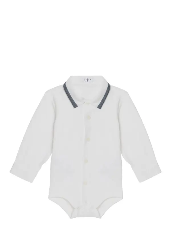 IL GUFO Cotton Shirt Bodysuit - White