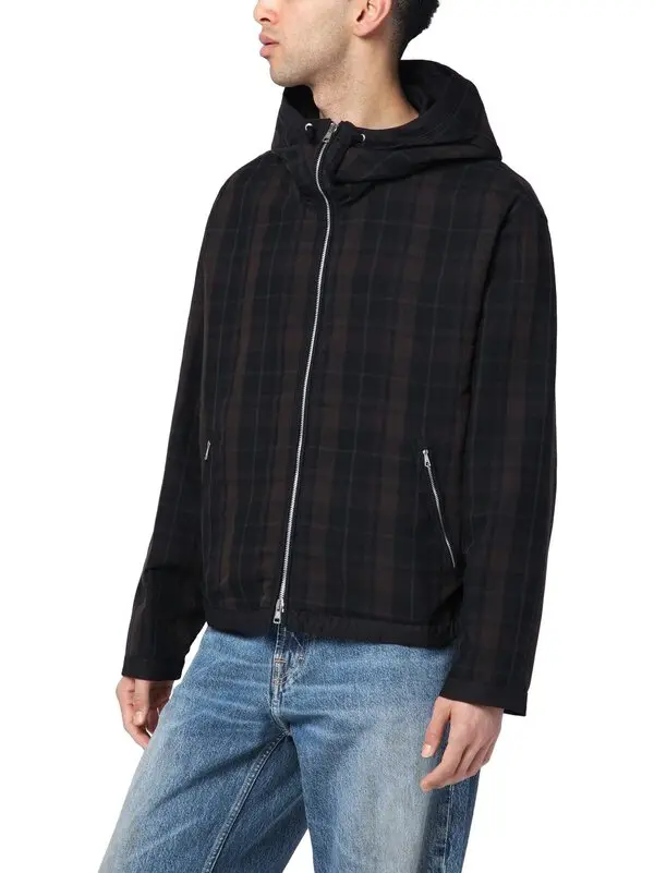 Our Legacy Check Pattern Zip-up Jacket - Black
