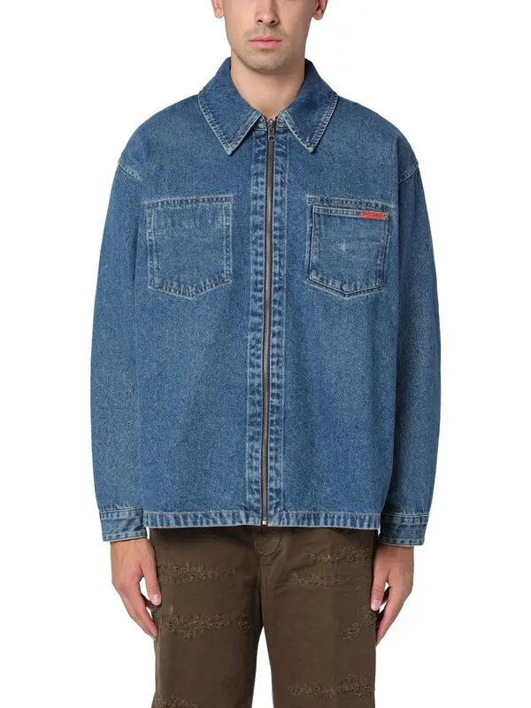 Martine Rose Reversible Denim Zip Jacket - Blue