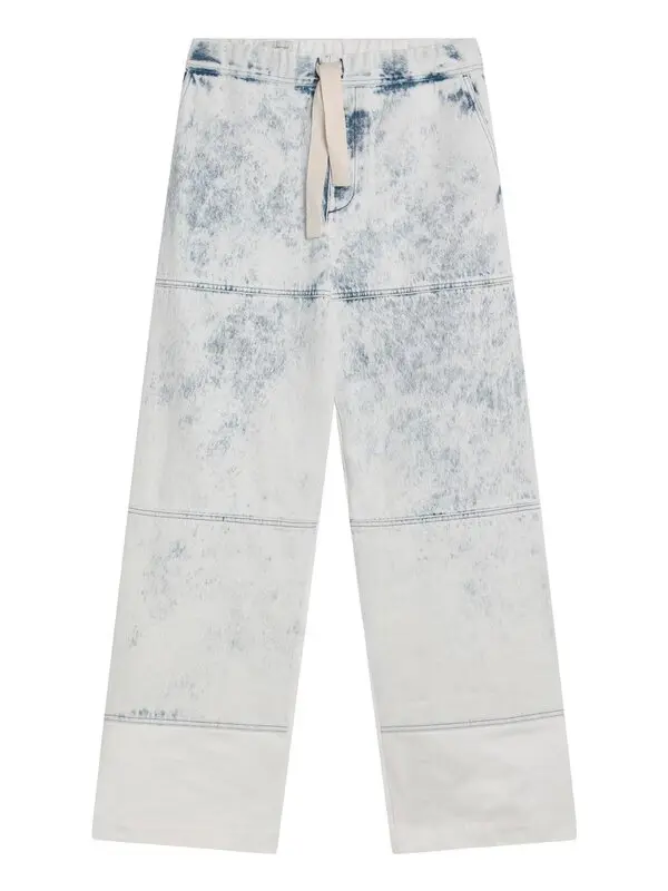 Dries Van Noten Bleached Denim Wide Leg Jeans - Light Blue
