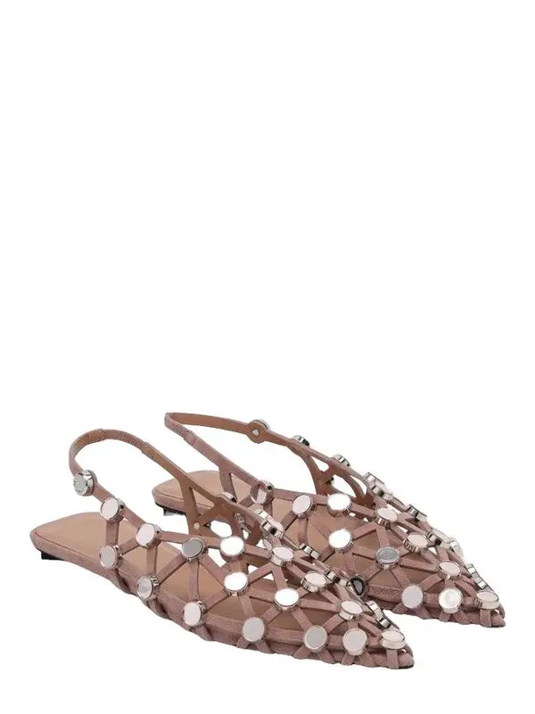 Attico Grid Ballerinas - Beige