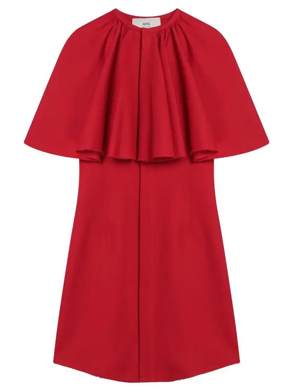 Ami Mini Virgin Wool Dress - Red