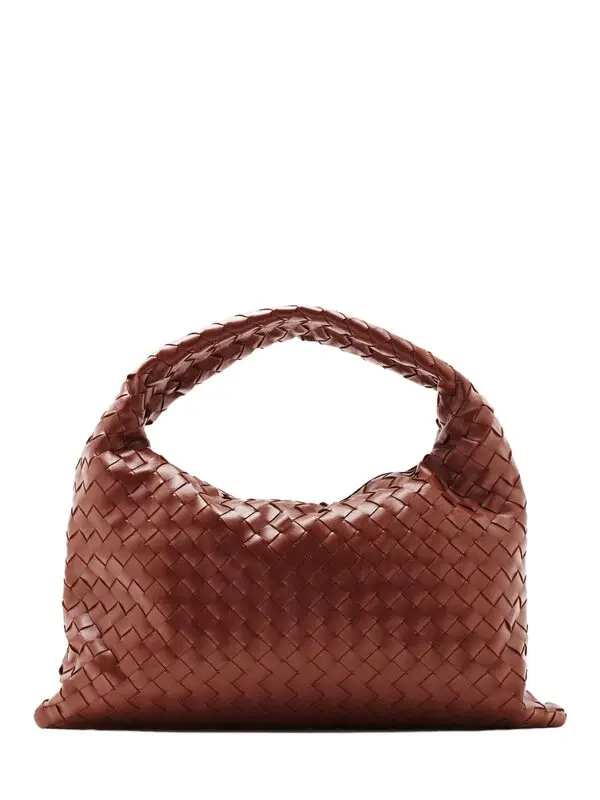 Bottega Veneta Small Intrecciato Leather Hop Bag - Brown