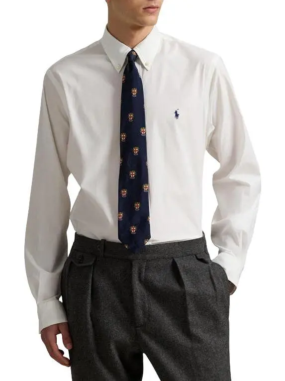 Polo Ralph Lauren Classic Fit Stretch Cotton Poplin Button-down Shirt - White