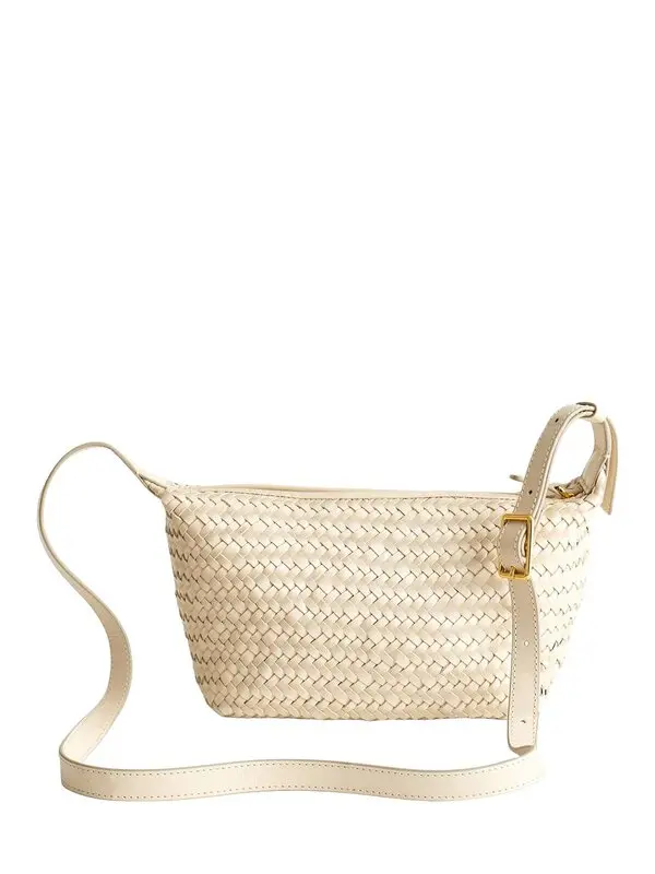 Madewell Woven Leather Sling Crossbody Bag - Alabaster