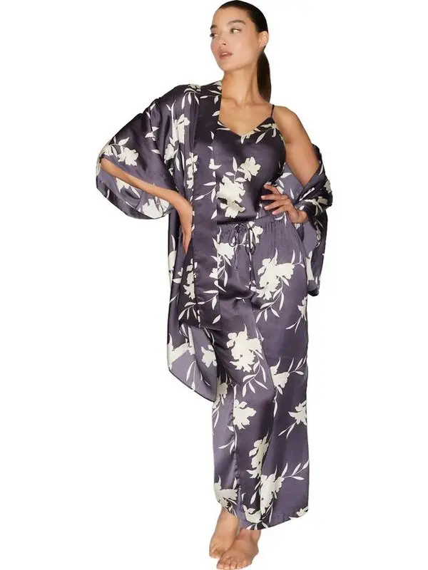 Natori Lily Printed Satin Cami Pj - Blue