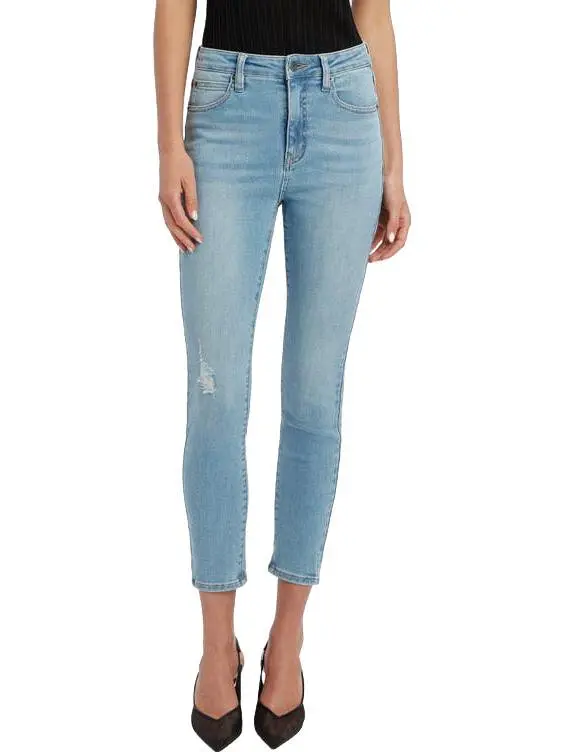 Bardot Khloe Ripped High-rise Skinny Jeans - Light Denim