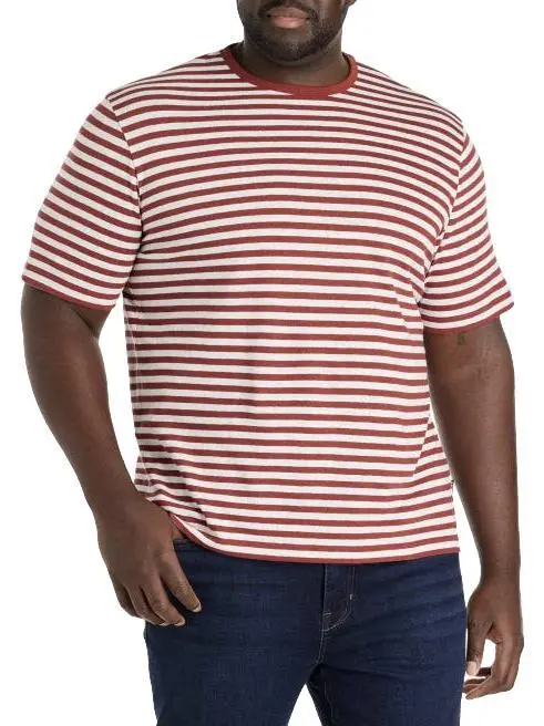 BOSS Big & Tall Tiburt 457 Striped T-shirt - Open Brown