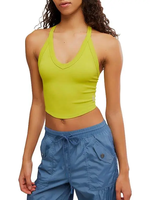 Free People All Clear Crop Racerback Tank - Honeydew