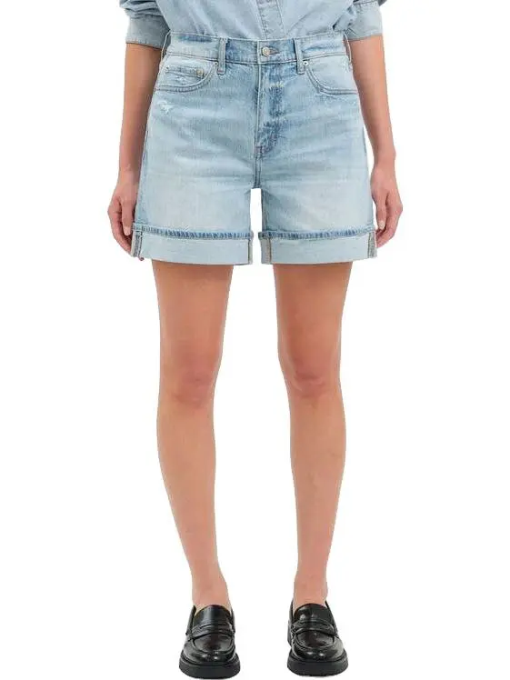 DAZE Easy Rider High-waist Denim Shorts - Dew Drop