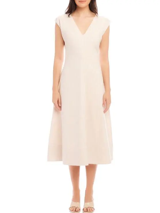 Fifteen Twenty Lilia Stretch Cotton & Linen Midi Dress - Natural