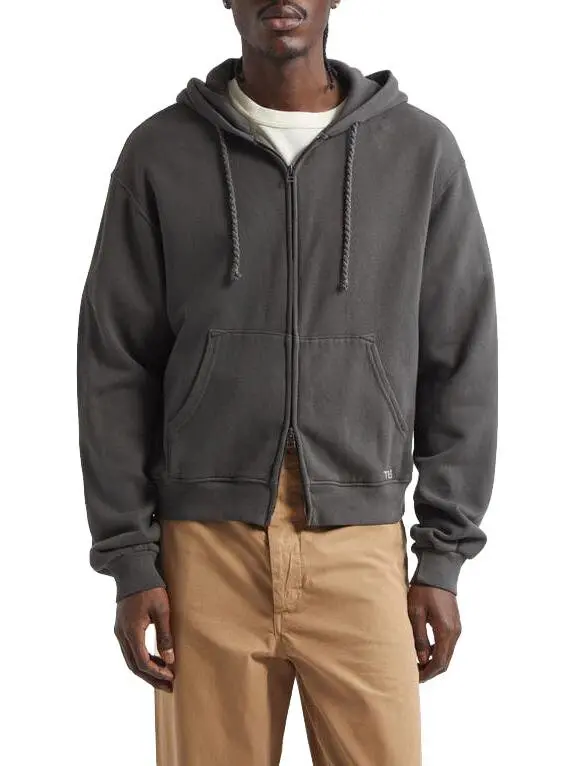 THE ELDER STATESMAN Daily Zip Hoodie - Coal