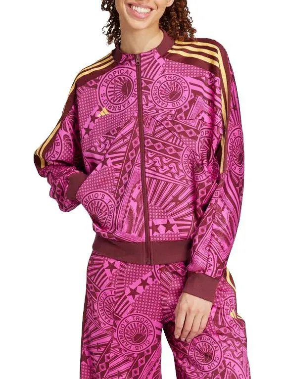 Adidas X Farm Rio Oasis Night Track Jacket - Lucid Fuchsia/ Shadow Red
