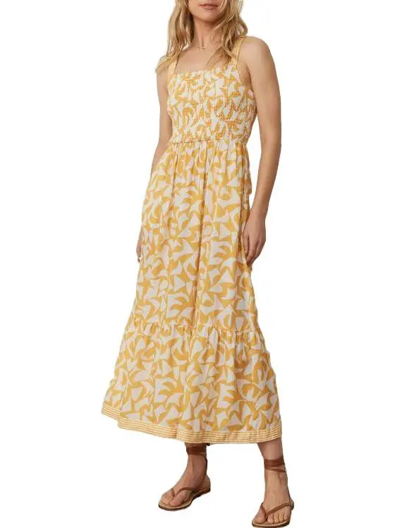 Marine Layer Selene Geo Print Maxi Sundress - Marigold Geo
