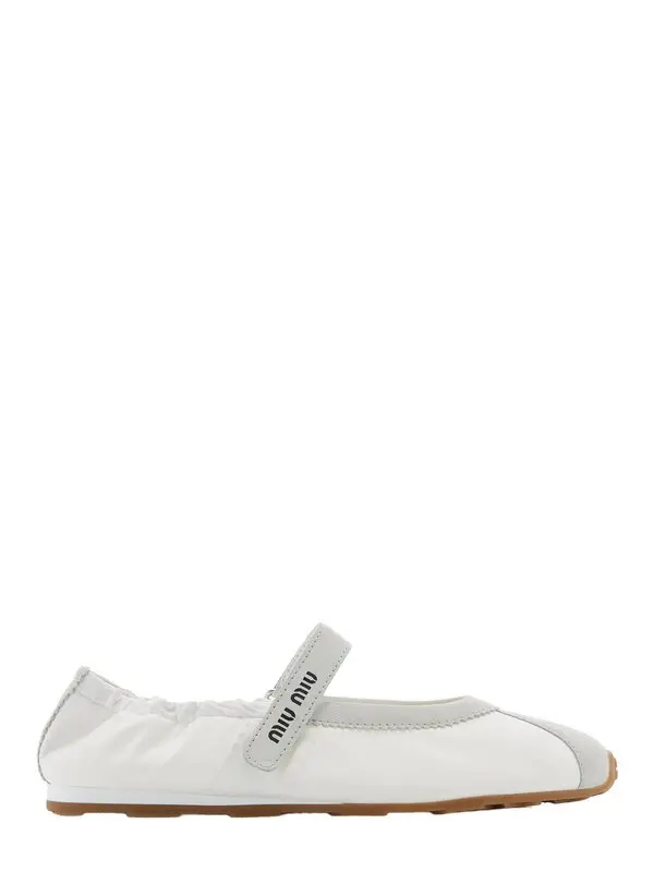 Miu Miu Suede-trimmed Nylon Sneakers - Ivory