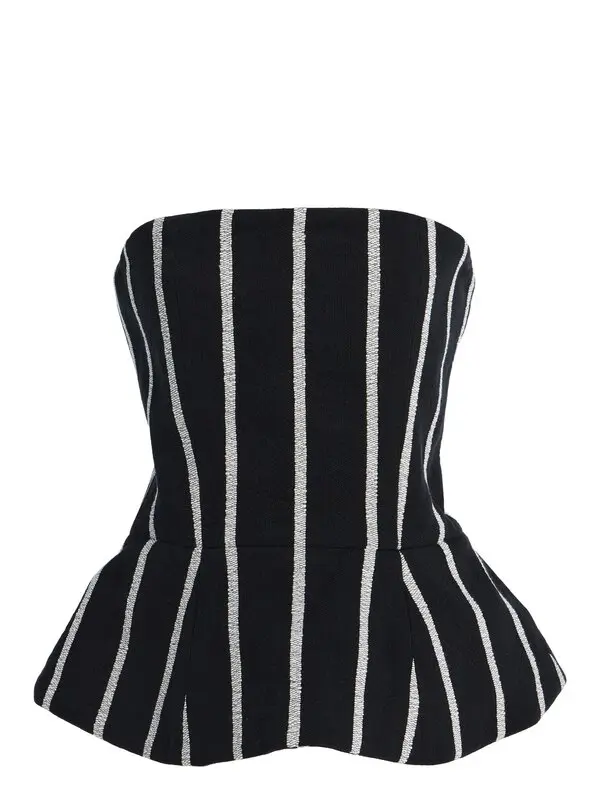 MARRAKSHI LIFE Striped Corset Top - Black,white