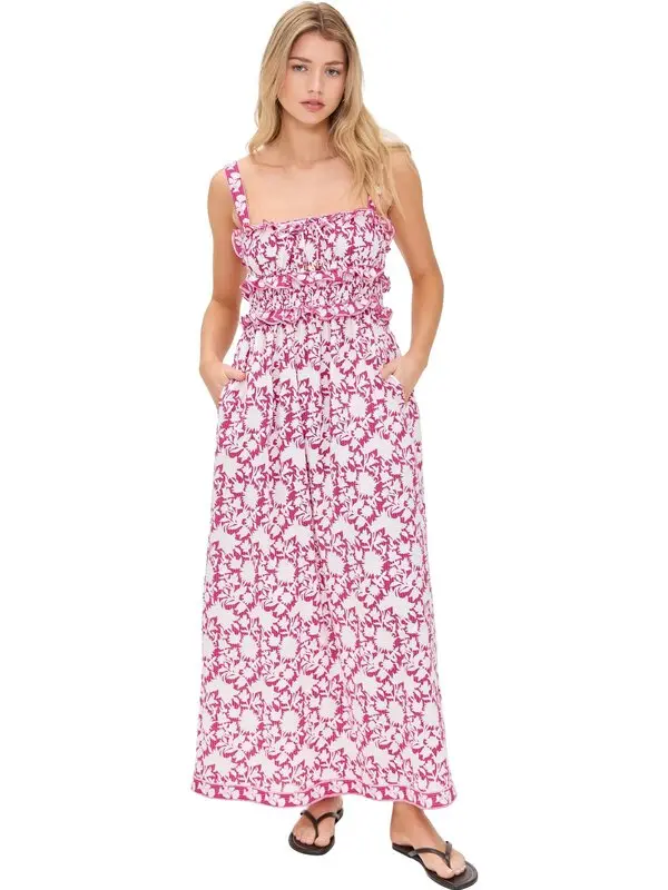 Saylor Denise Floral Dress - Pink/white