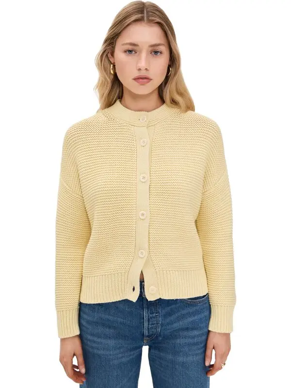ALEX MILL Nico Chunky Knit Cardigan - Butter