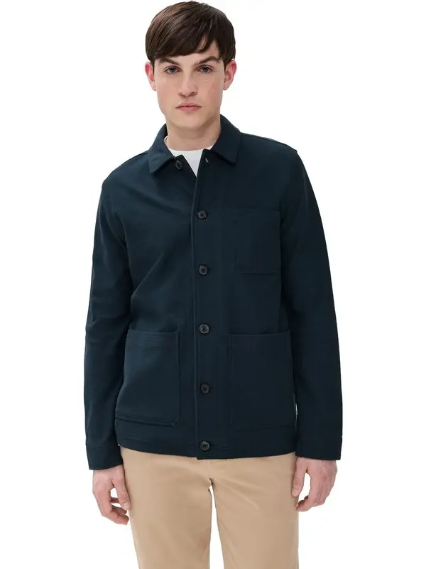 Billy Reid Pique Chore Jacket - Carbon Blue