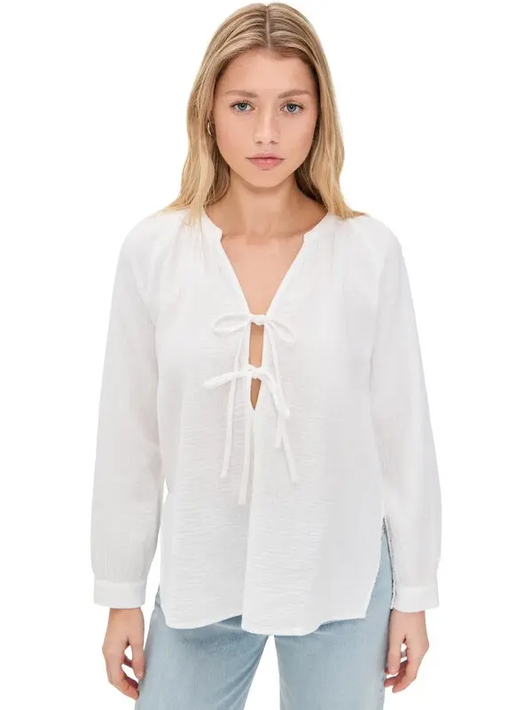 Rails Brielle Tie-detailed Top - White