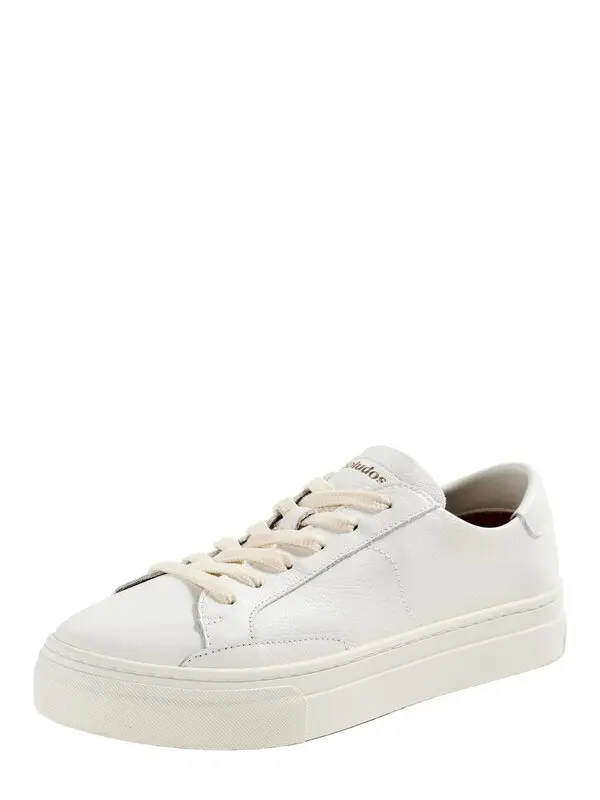 Soludos Ibiza Leather Platform Sneakers - Oasis White