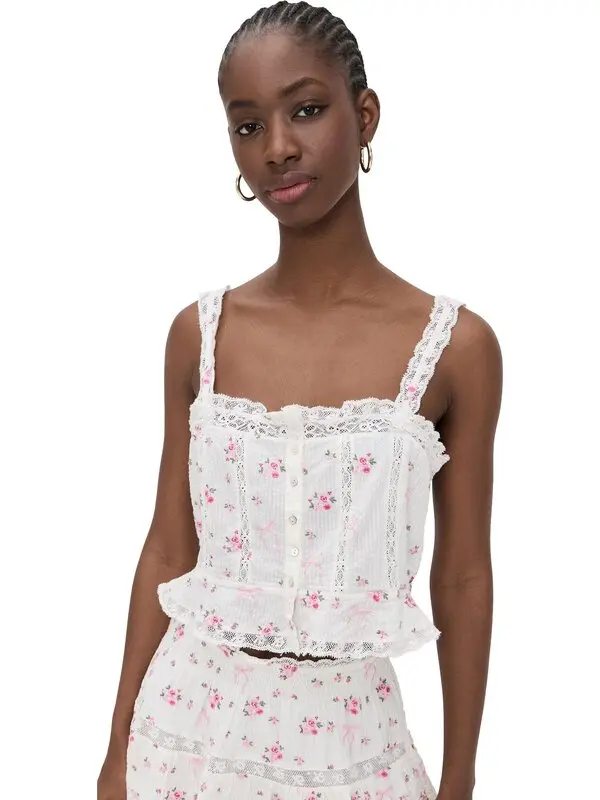 LoveShackFancy Vietta Cami - Fancy Pink