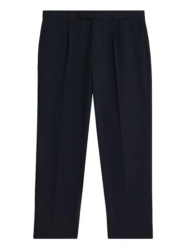 Zegna Cotton And Wool Single-pleated Trousers - Blue