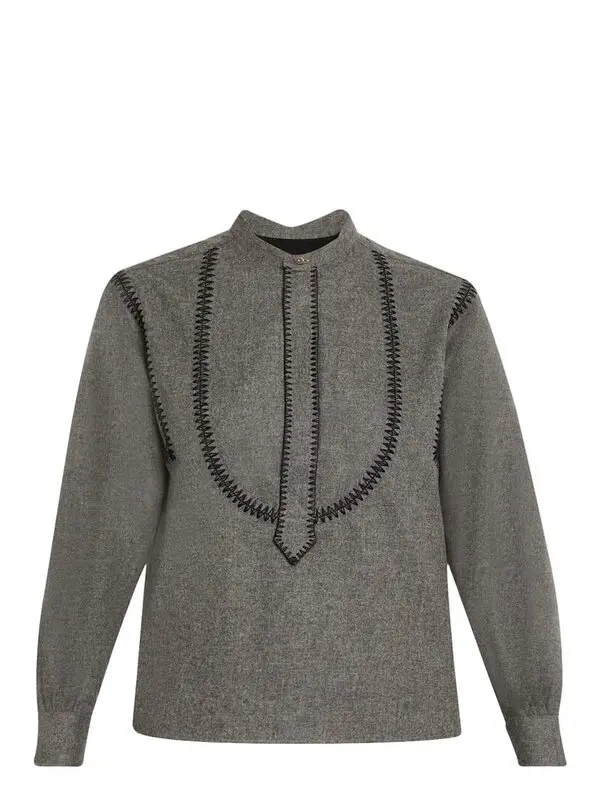 SEBLINE Marocaine Painters Stripe Shirt - Gray
