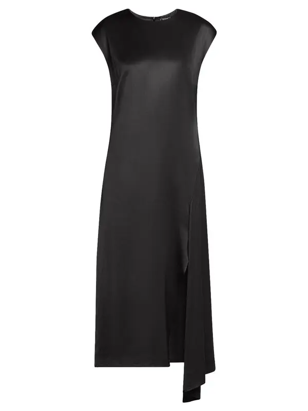 Peserico Draped Side-slit Midi Dress - Black