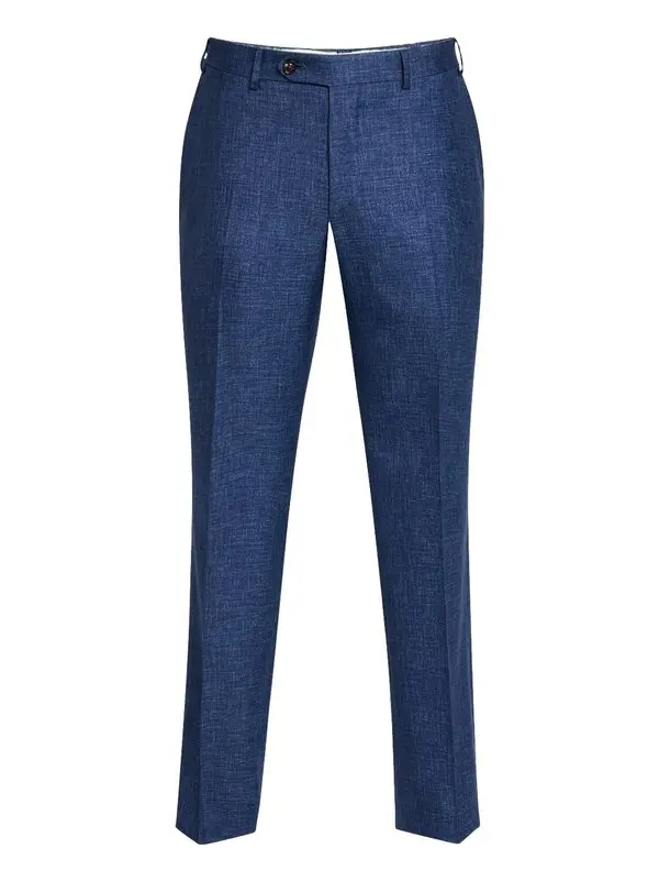 Canali Melange Wool Dress Pants - Med Blue